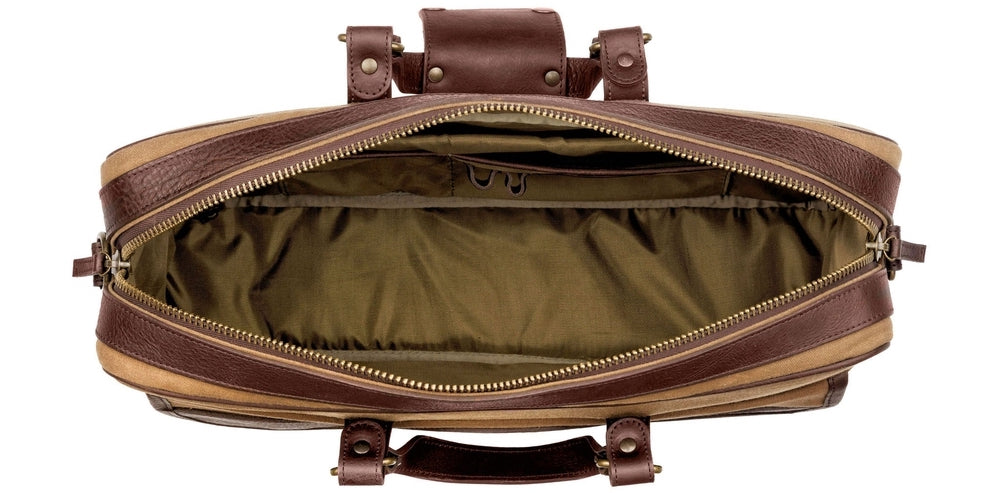 Campaign Waxed Canvas Briefcase | Mission Mercantile